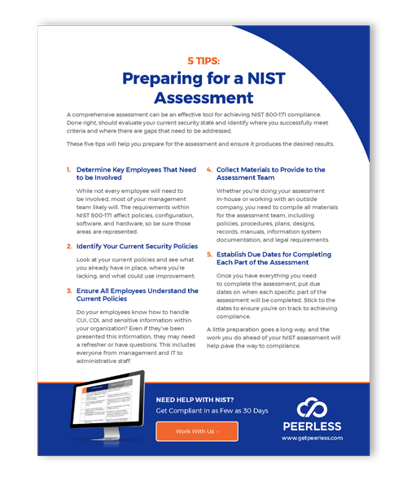 Tip Sheet: 5 Tips to Prepare for a NIST Assessment